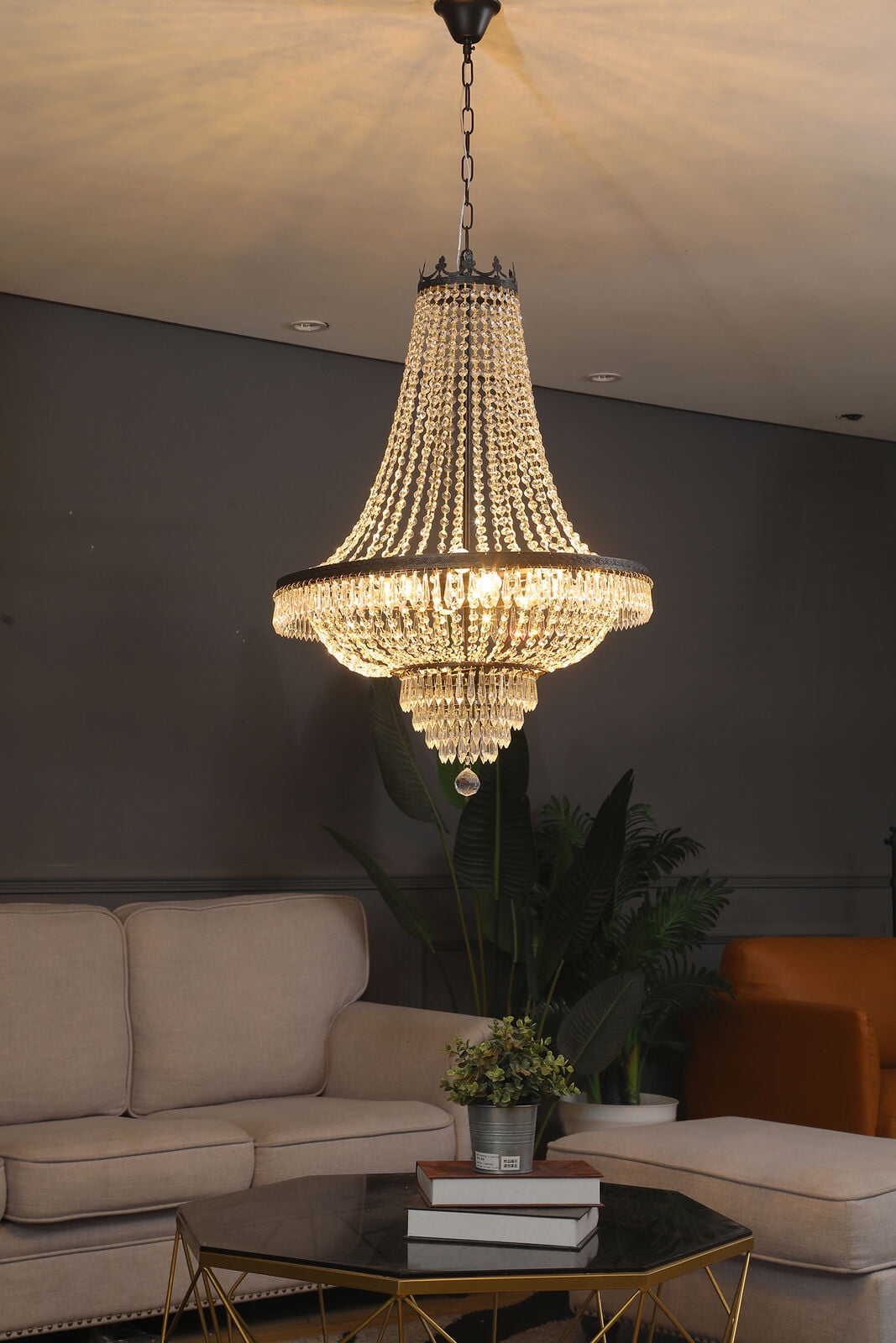 DENEST French Empire Crystal Chandelier Antique Vintage Ceiling ...