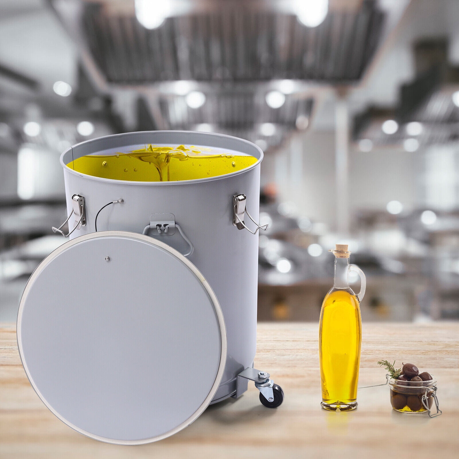 DENEST Fryer Grease Bucket Storage Oil Disposal Caddy 10 Gallon 40L Oil ...