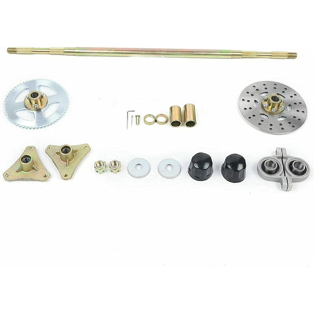 DENEST Go Kart Rear Axle Complete Hub Kit t 29.13''(740mm) w/Brake ...