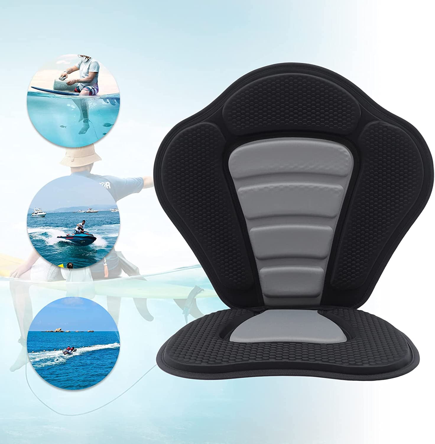 DENEST Kayak Seat Back with Storage Bag - Universal Sit-On-Top Black ...