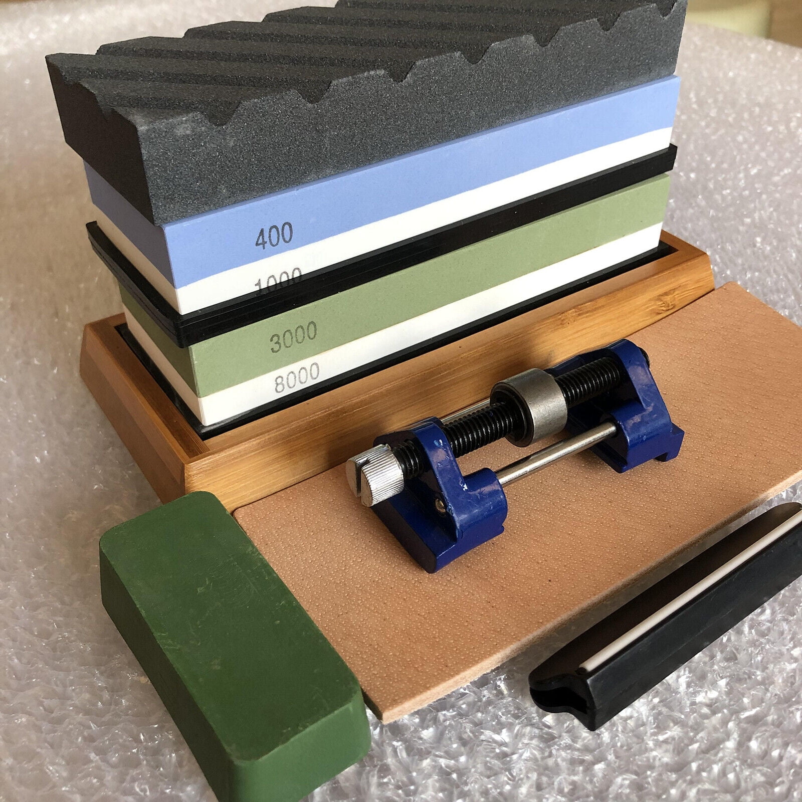 DENEST Knife Sharpening Stone Tool Whetstone Set 4 Side Grit 400/1000 ...