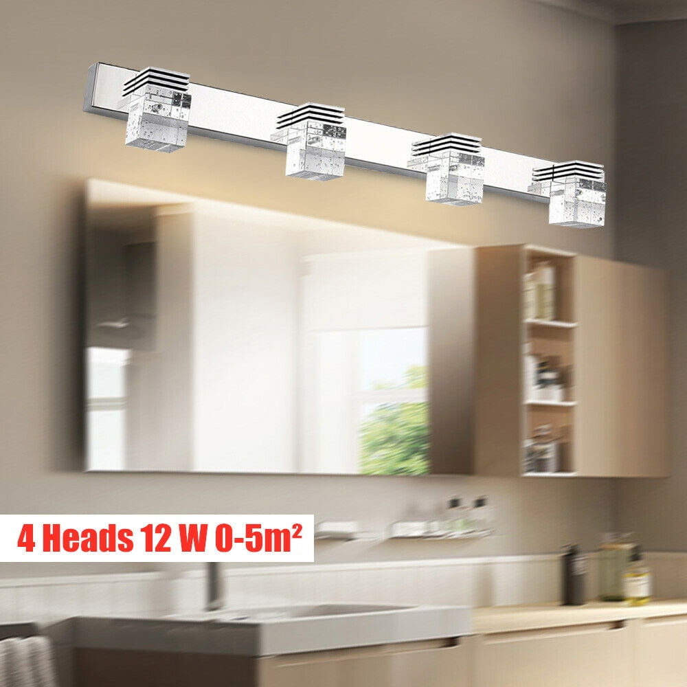 DENEST Modern Crystal LED Mirror Front Light Make-up Wall Lamp Fixtures ...