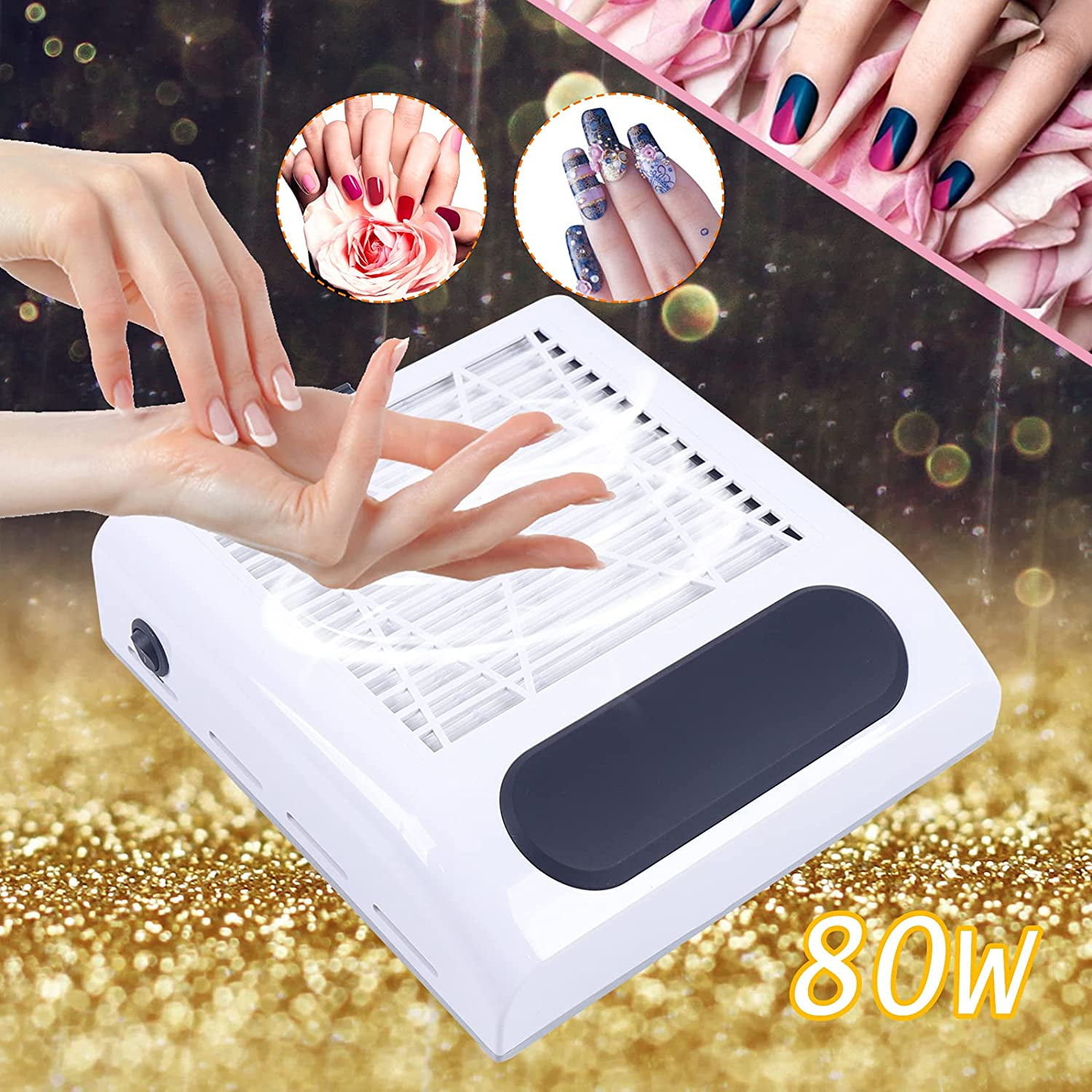 DENEST Nail Dust Collector Portable Powerful 80W ABS White - Walmart.com