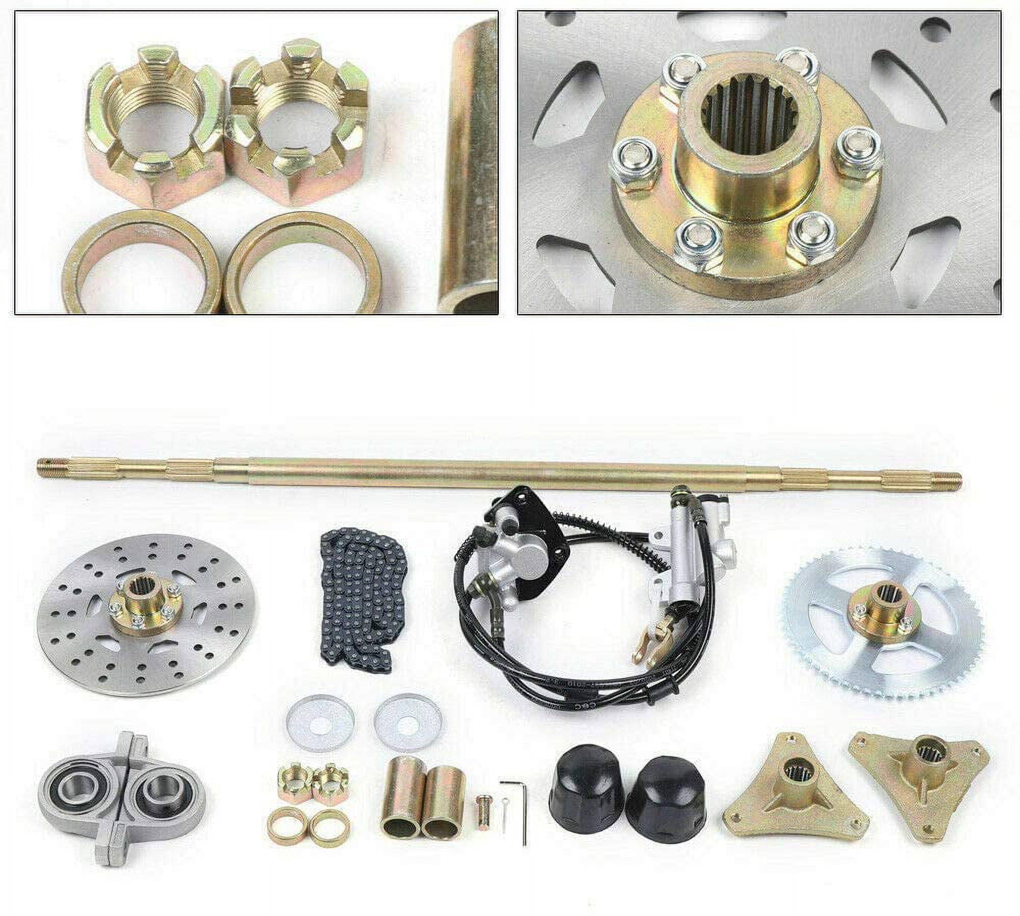 DENEST Rear Axles Axle Live Hub kit 29.13''(740mm)+ Brake assembly with ...