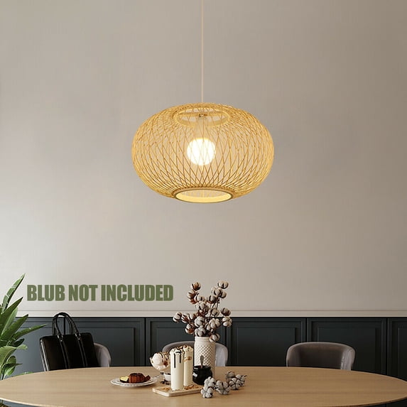 DENEST Simple Style Bamboo Lantern Beige Ceiling Lamp Pendant Light ...