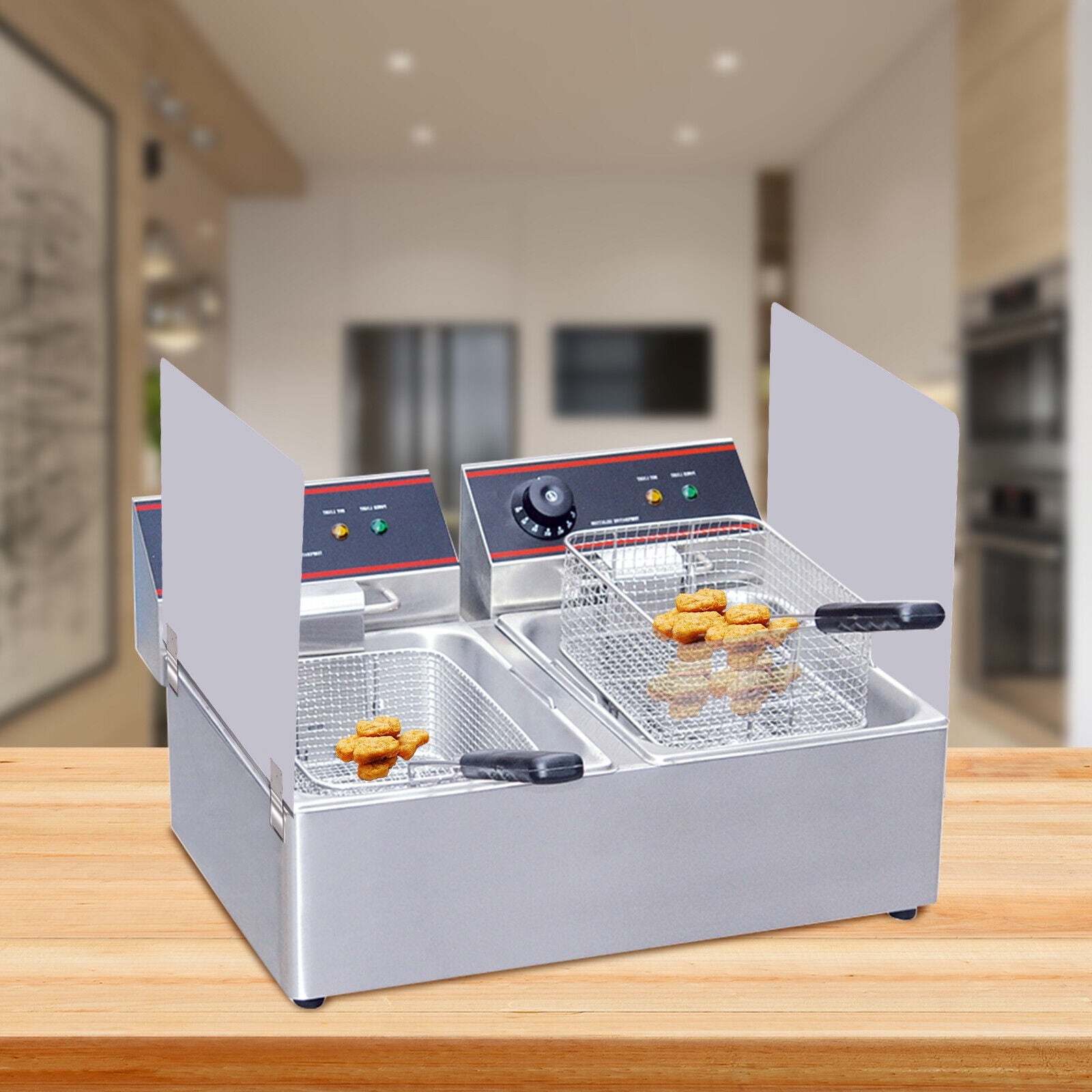 DENEST Splash Guard 20-1/2"W X18"H Deep Fryer Shield Stainless Oil ...