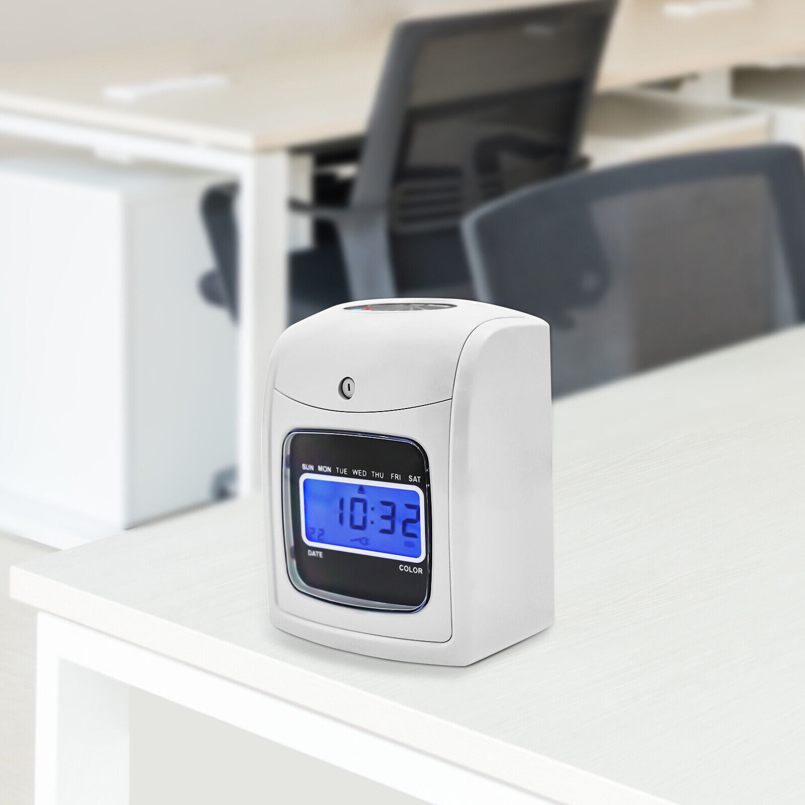 DENEST Time Clock Punch Card Employee Attendance Machine LCD Display ...