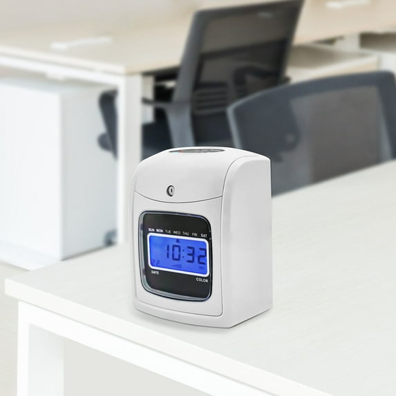 DENEST Time Clock Punch Card Employee Attendance Machine LCD Display ...