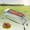 DENEST USB Electric Dual BBQ Charcoal Grill, Automatic Rotary ...