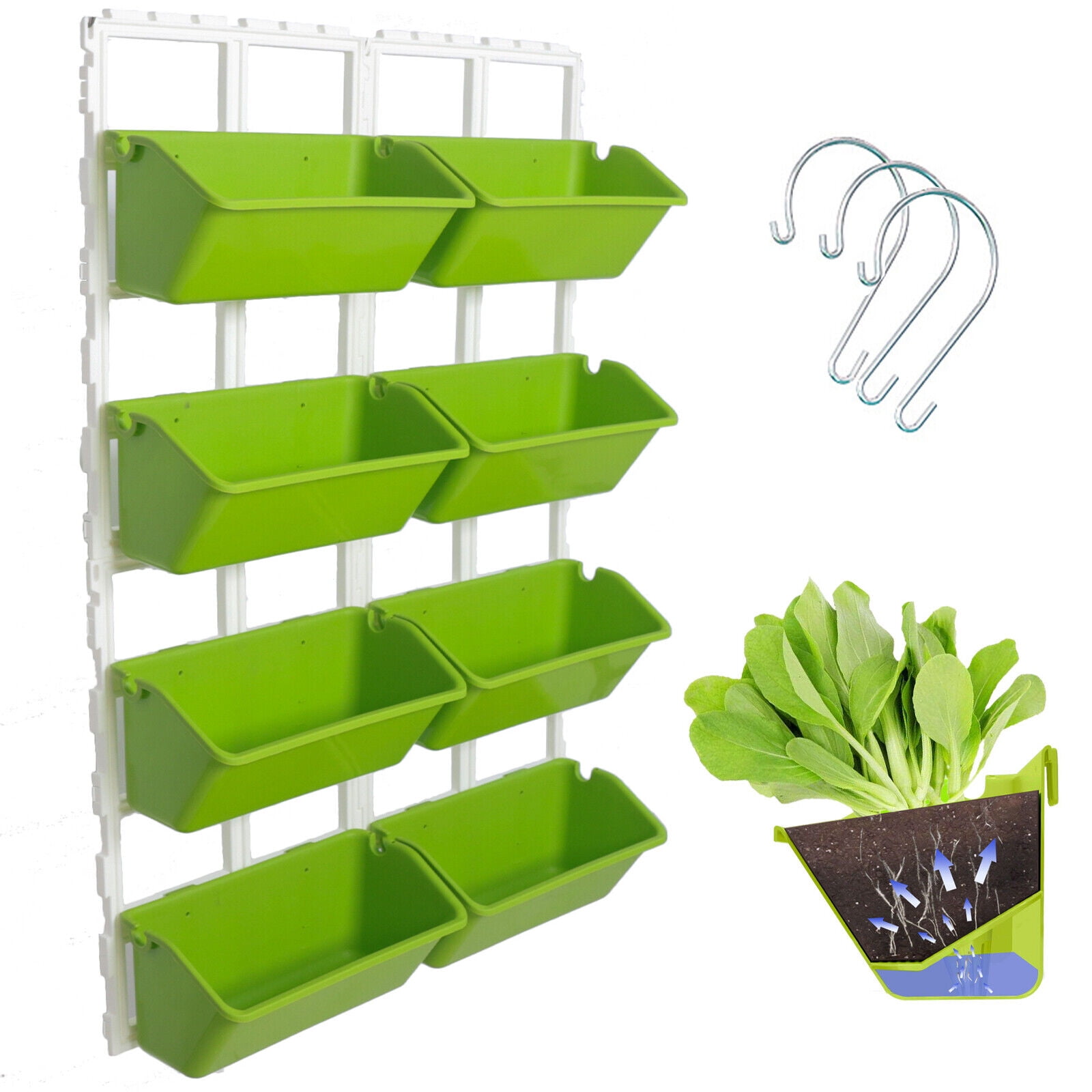 Denest Vertical Garden Wall Planter with Boxes, Tender Green - Walmart.com