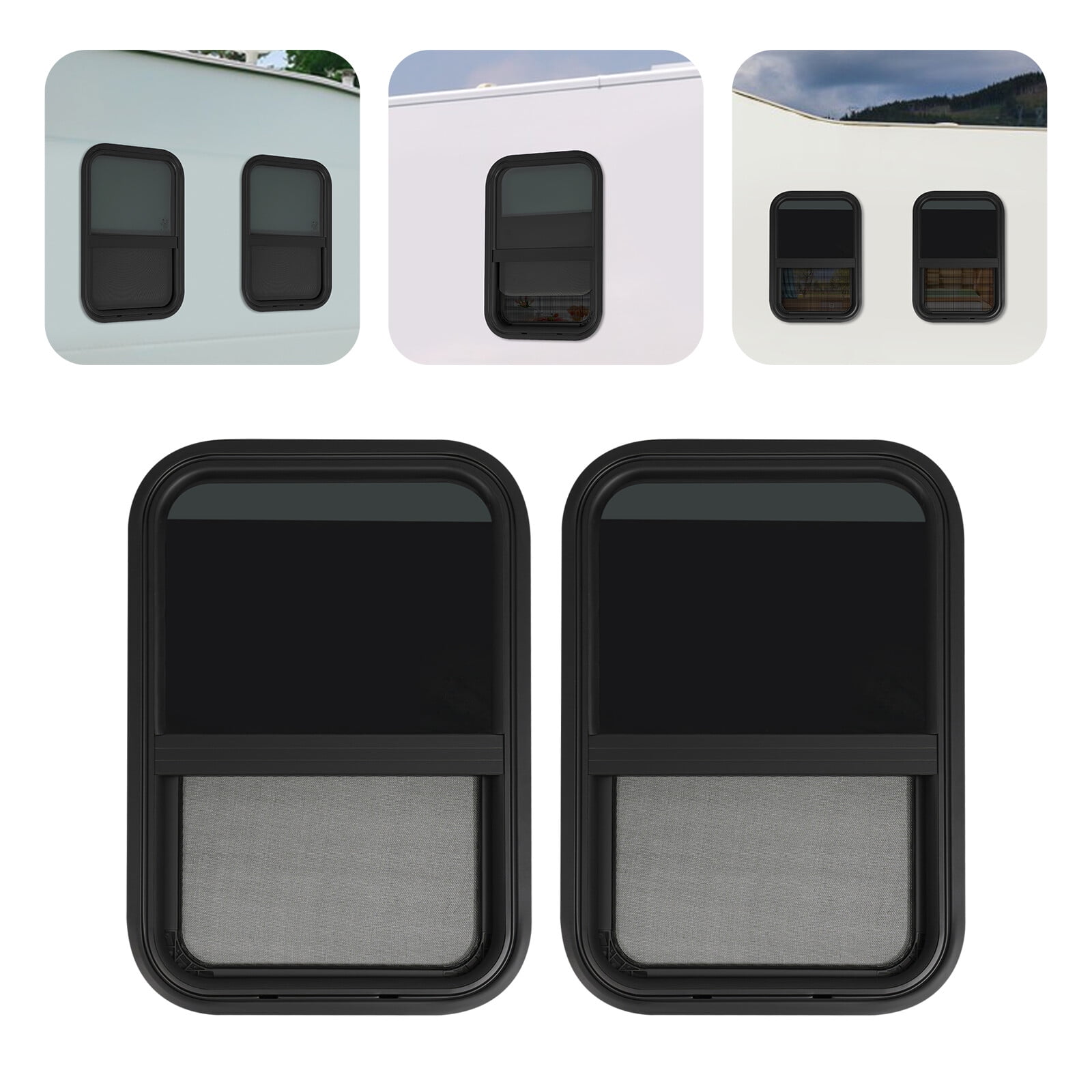 DENEST Vertical Sliding Black RV Window for Teardrop, Cargo, Horse ...