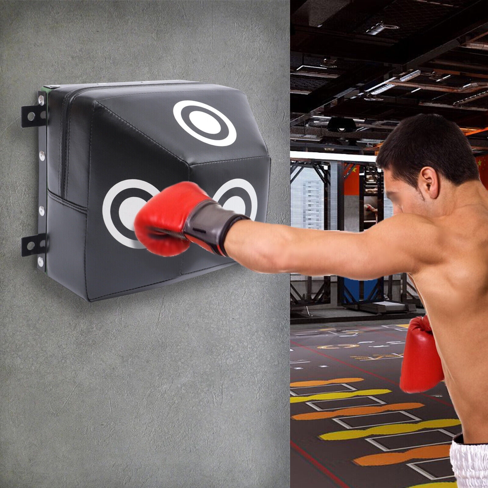 Denest Wall Mounted Uppercut Heavy Punching Bag, Black & White ...