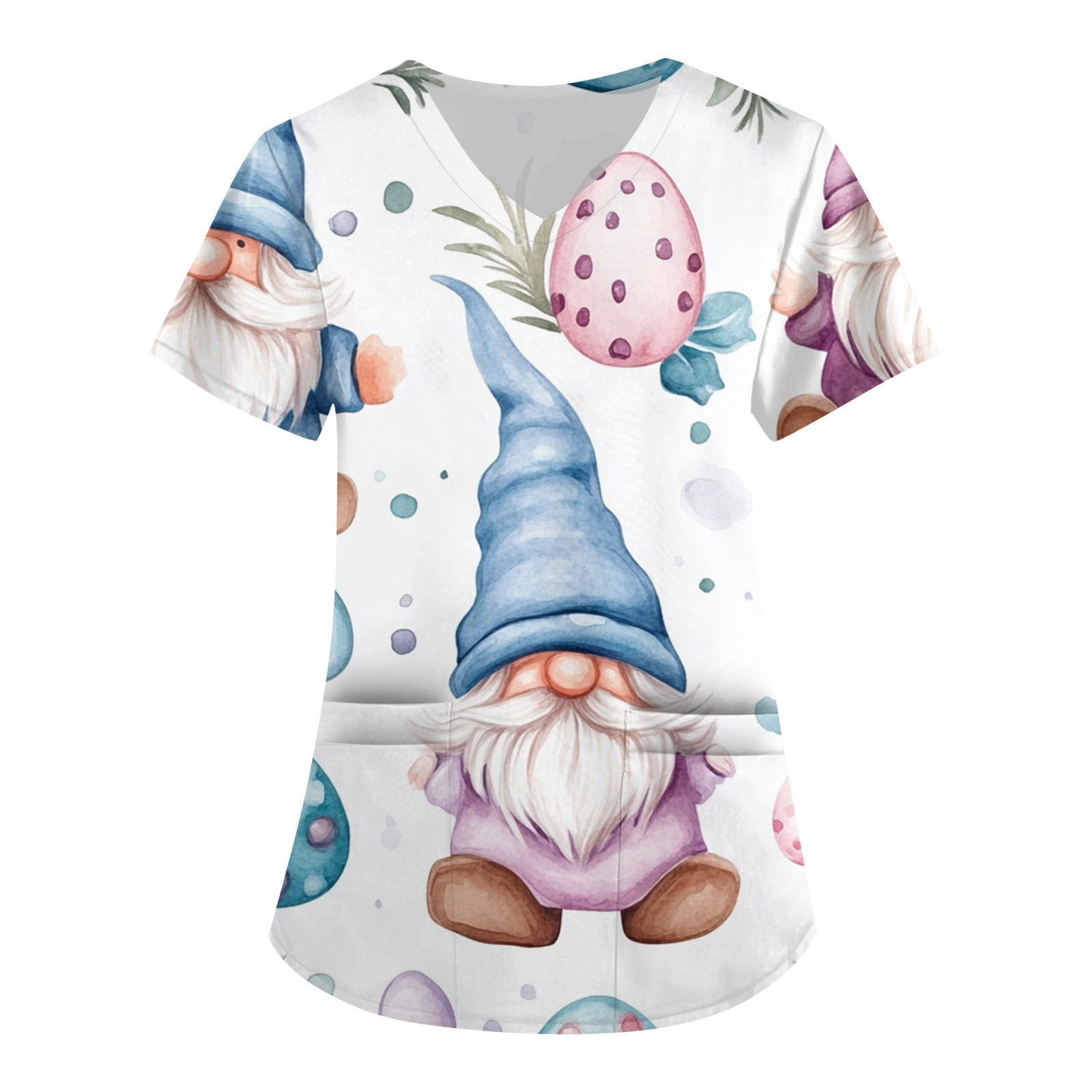 DENGDENG Easter Clearance Scrubs for Women Easter Eggs Short Sleeve ...