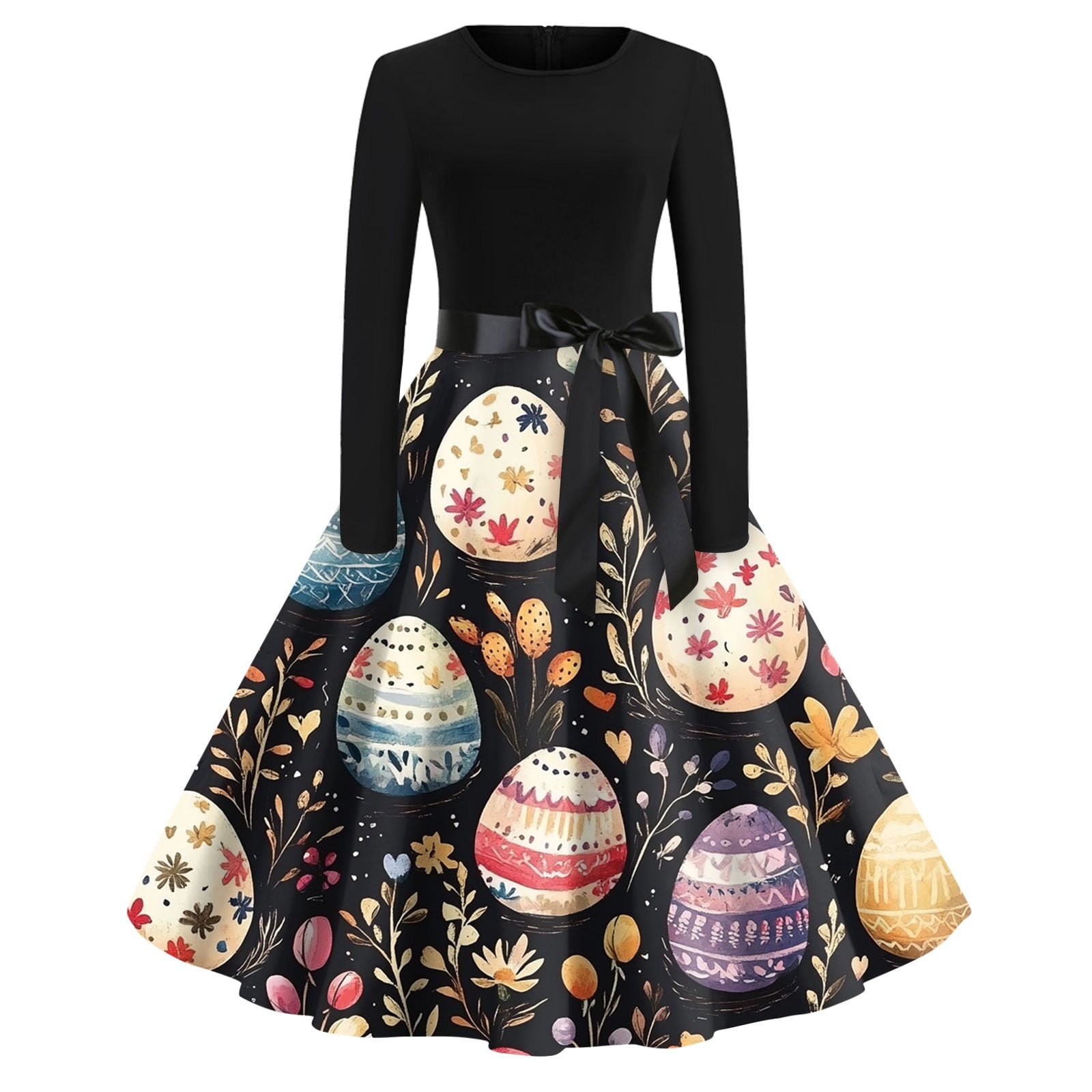 DENGDENG Easter Dresses for Women Easter Bunny Rabbit Printed Cocktail ...