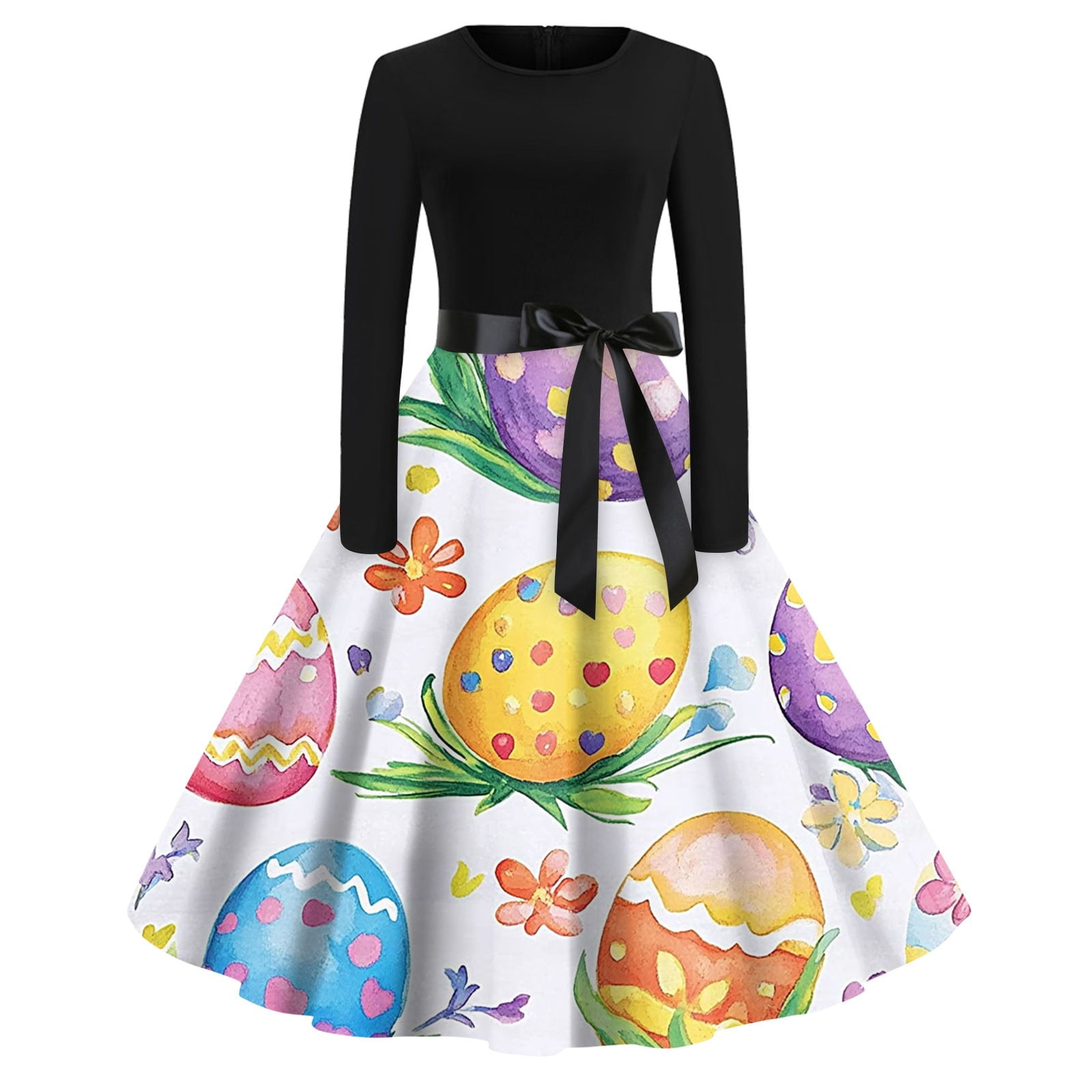 DENGDENG Easter Plus Size White Dresses for Curvy Women Easter Bunny ...