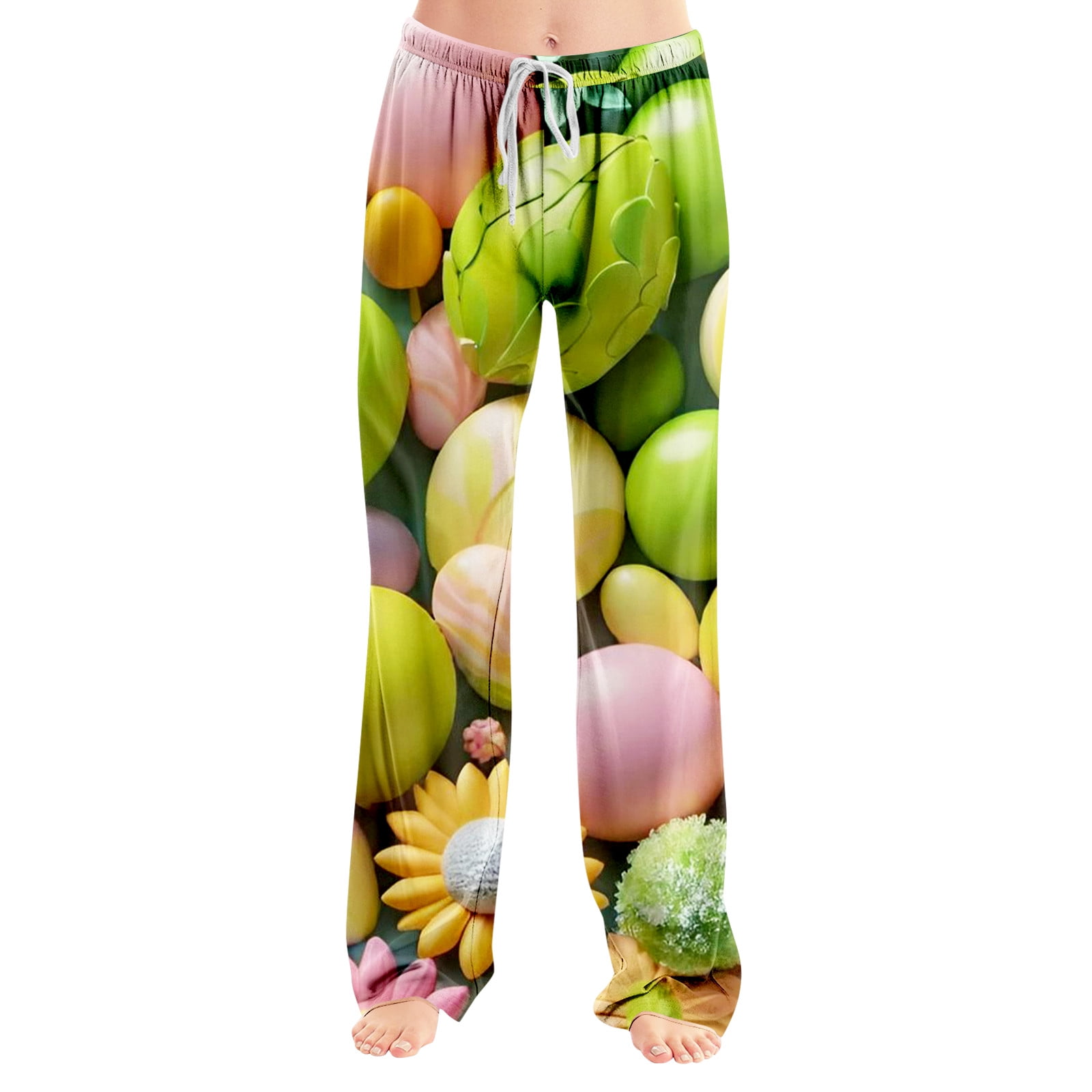 DENGDENG Easter Womens Pink Pajamas Easter Rabbit Drawstring Loose Fit ...