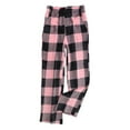 DENGDENG Flannel Pajama Bottoms Women Warm Fuzzy Pj Pants Winter Plaid Elastic Waist Pajama ...