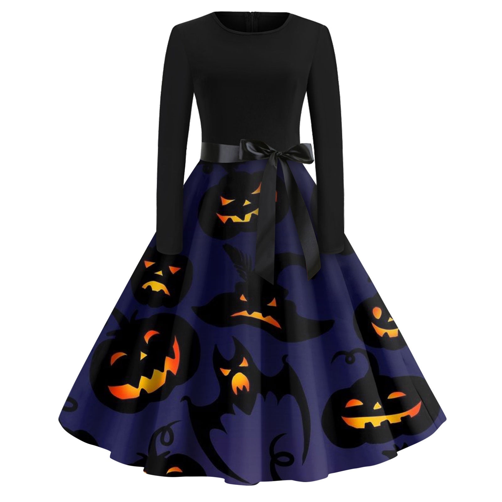 DENGDENG Halloween Womens Dresses Long Sleeve V Neck Cocktail Dresses ...