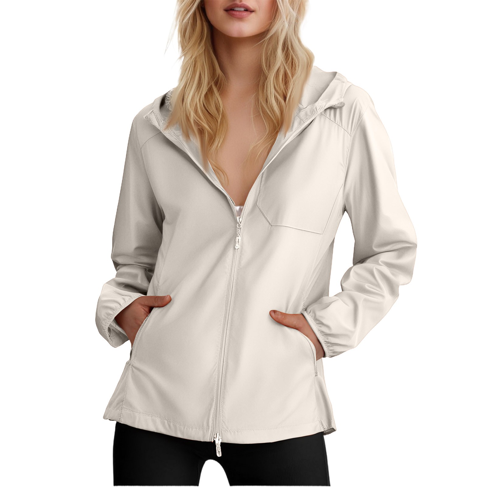 DENGDENG Outdoor Ventures Womens Rain Jacket Fall Lightweight ...
