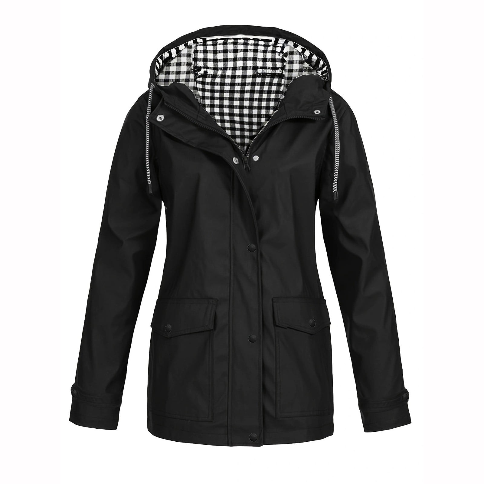 DENGDENG Outdoor Ventures Womens Rain Jacket Loose Fit Windbreaker ...