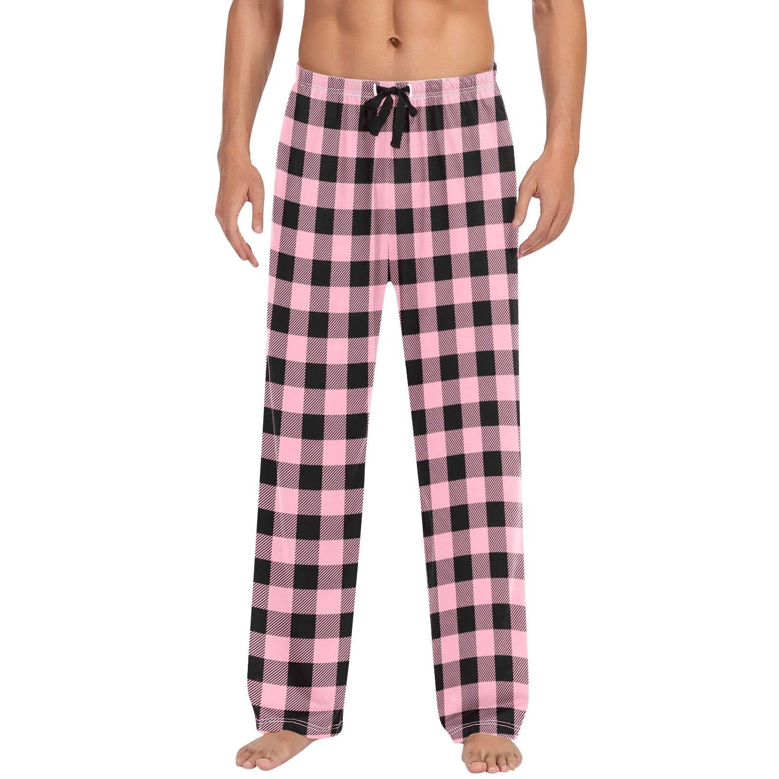 DENGDENG Pajamas for Men Plaid Pj Pants Joggers Sleepwear Lounge Pants ...