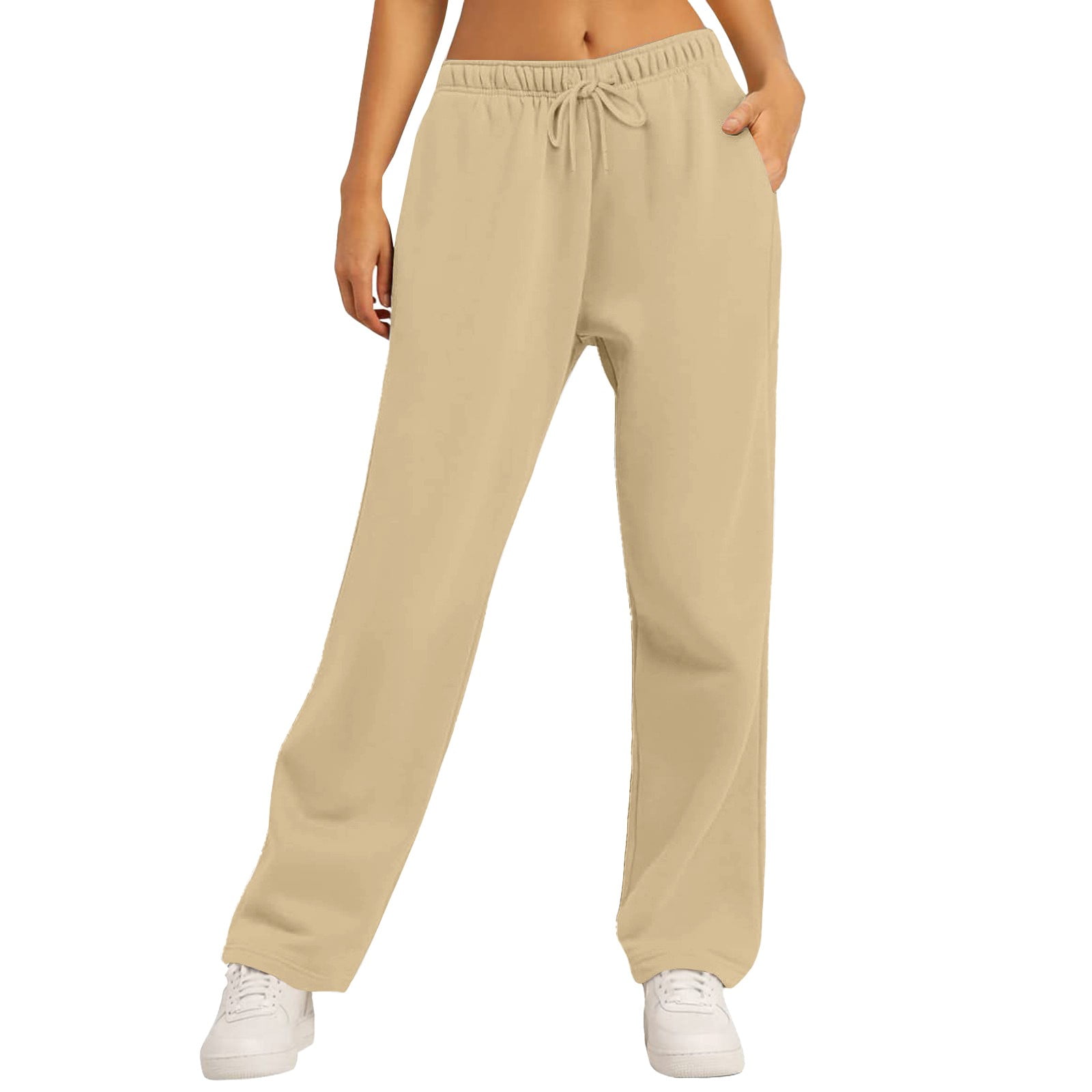 Dengdeng Plus Size Sweatpants For Women High Waisted Fleece Baggy Pants