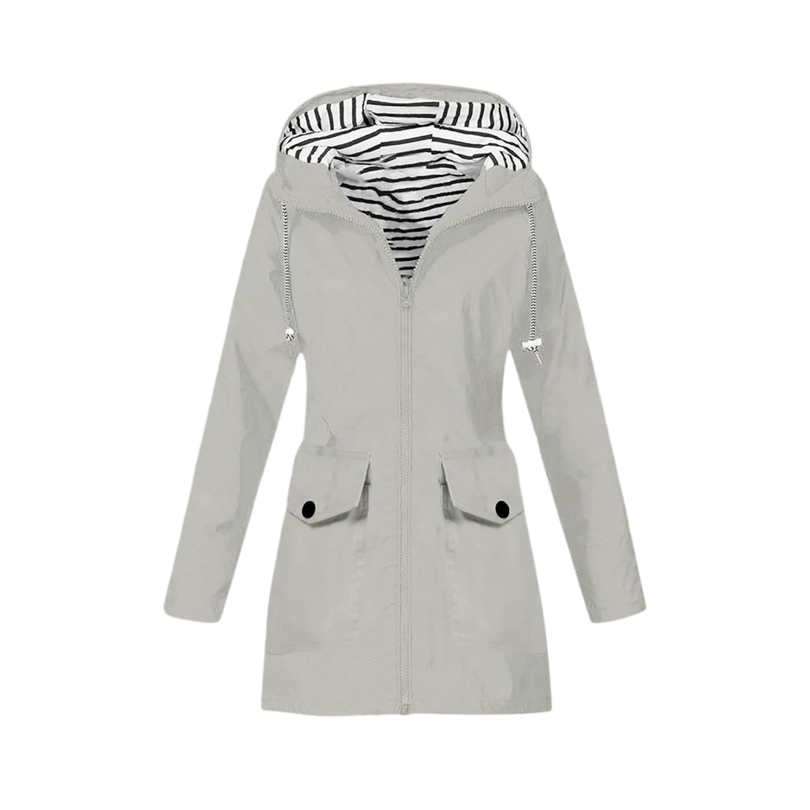 DENGDENG Rain Coats for Women Long Lightweight Plus Size Waterproof 无 ...