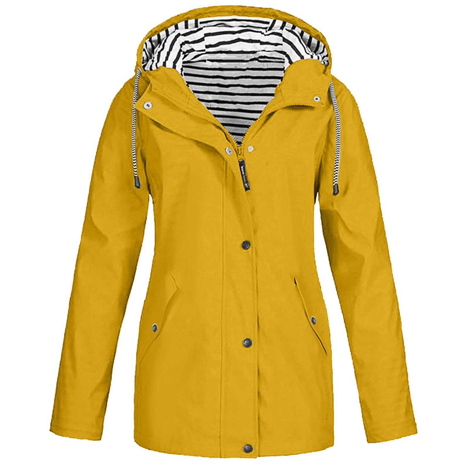 DENGDENG Rain Jackets for Women with Hood Casual Lightweight Waterproof ...