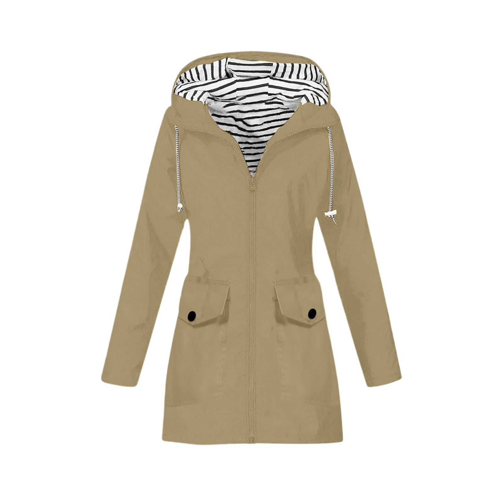 DENGDENG Rain Trench Coat Women with Hood Trendy Windbreaker Waterproof ...