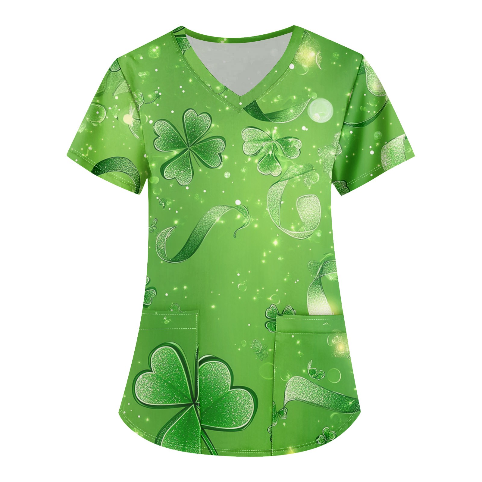 DENGDENG St. Patrick's Day Womens Scrub Tops Plus Size Clearance ...