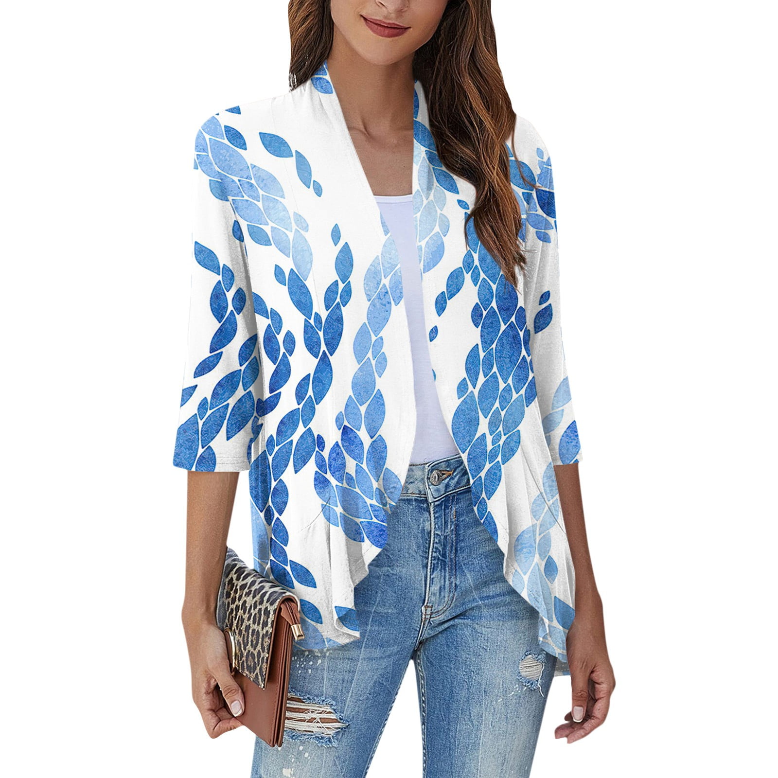 DENGDENG Summer Cardigans For Women Lightweight Plus Size Open Front ...