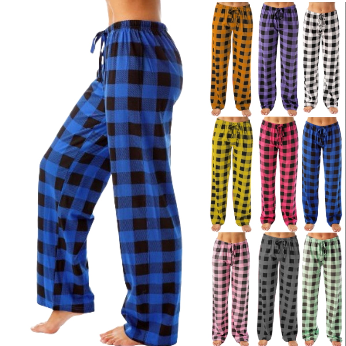 DENGDENG White Christmas Pajamas for Women Buffalo Plaid Comfy ...