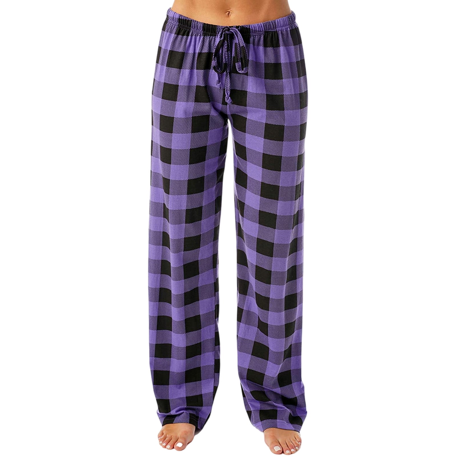 DENGDENG Women's Christmas Printed Pjs Plaid Comfy Wide Leg Pajama ...