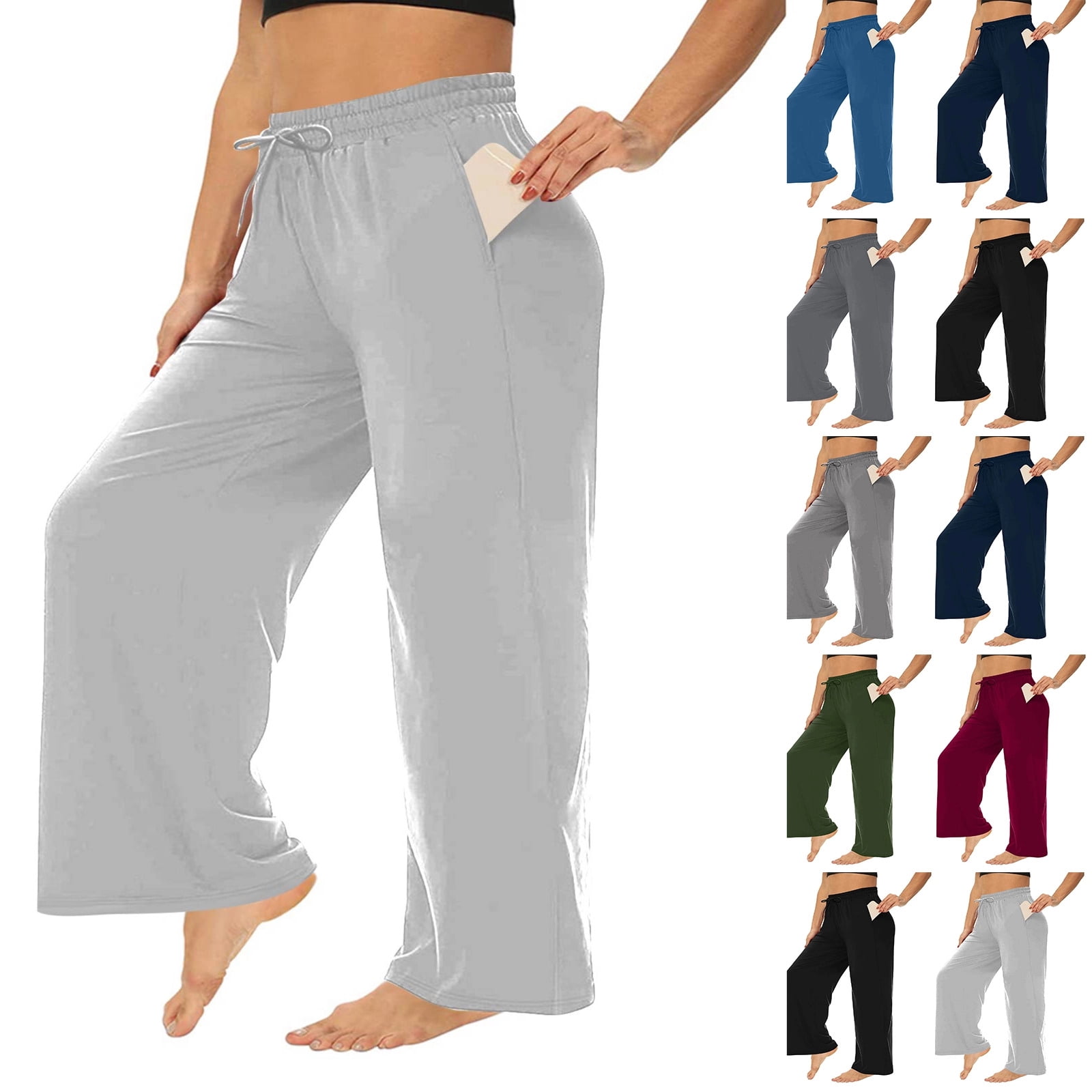 DENGDENG Women's Linen Pajama Pants – Wide Leg Cooling Super Soft ...