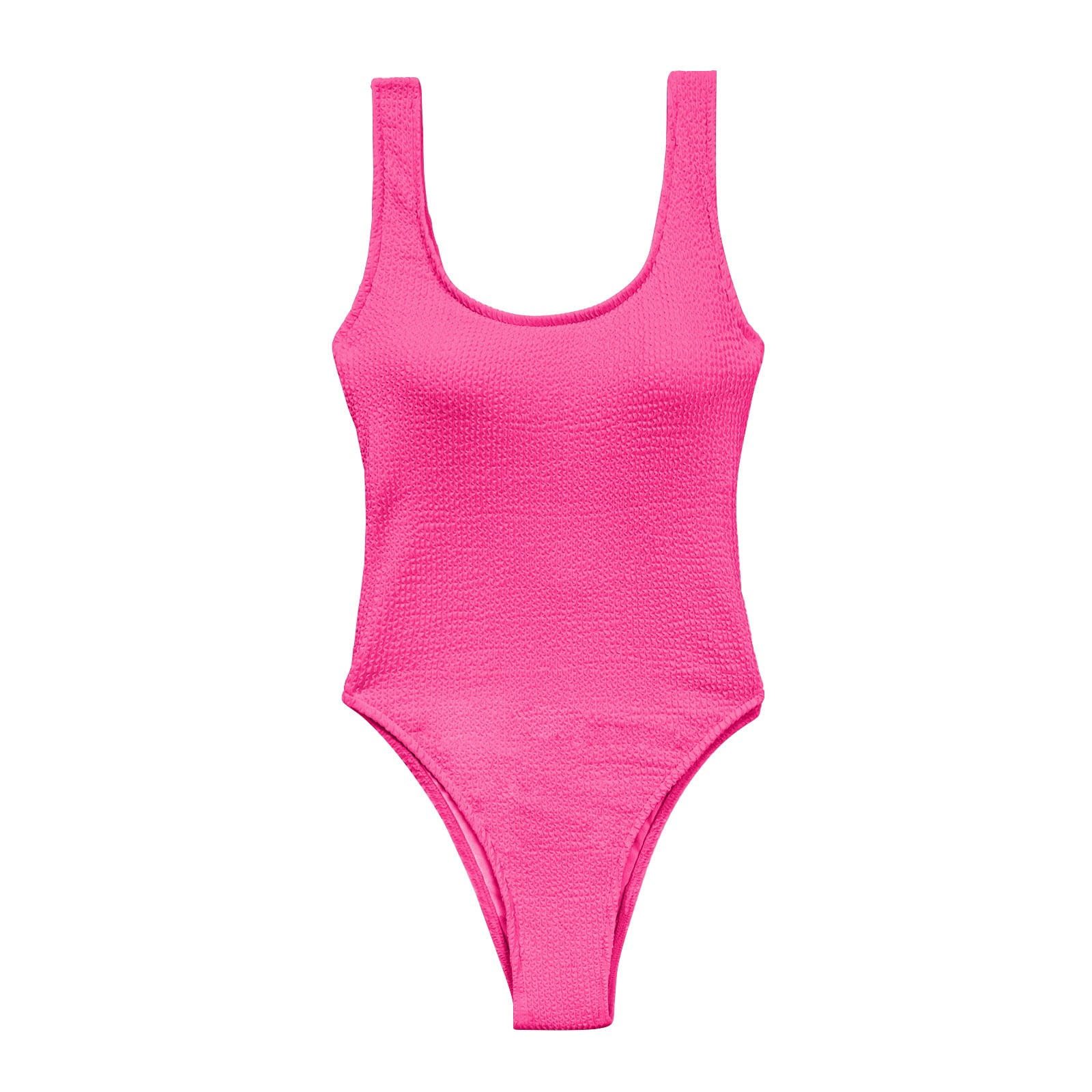 Dengdeng Womens One Piece Swimsuit Tummy Control Ribbed High Cut