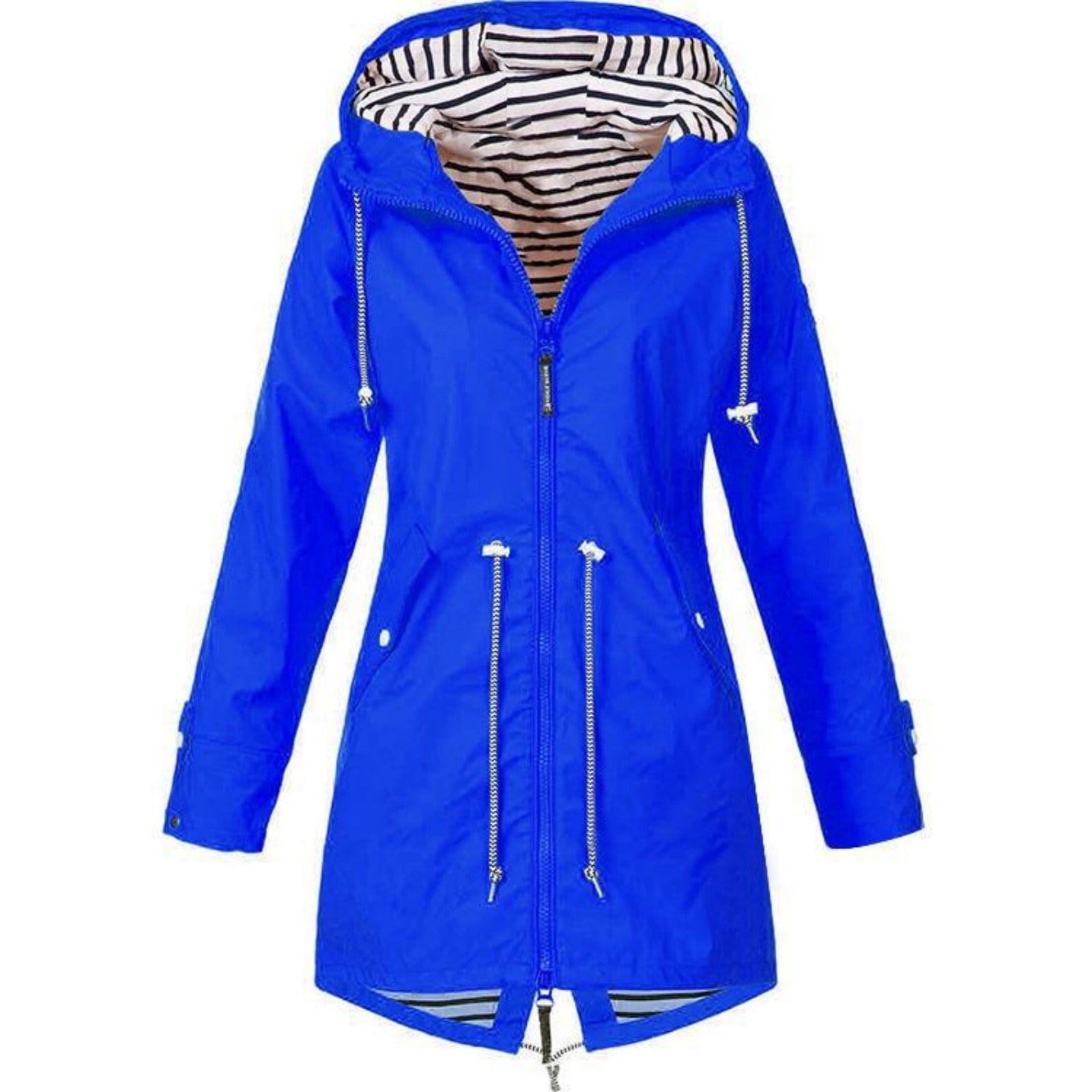 DENGDENG Women's Rain Jackets with Hood Casual Windbreaker Waterproof ...