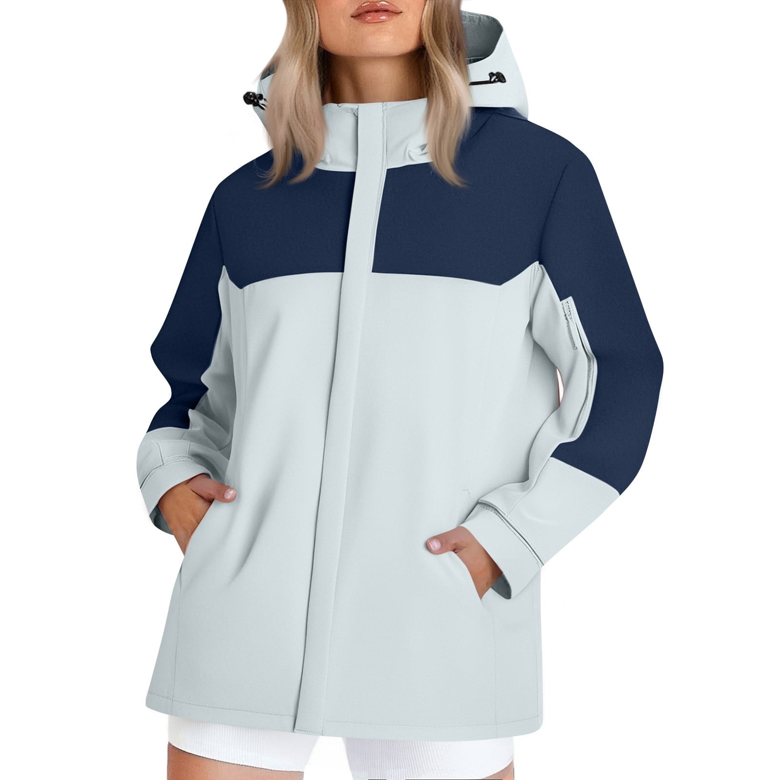 DENGDENG Women's Raincoats Or Jackets Casual Windbreaker Waterproof ...