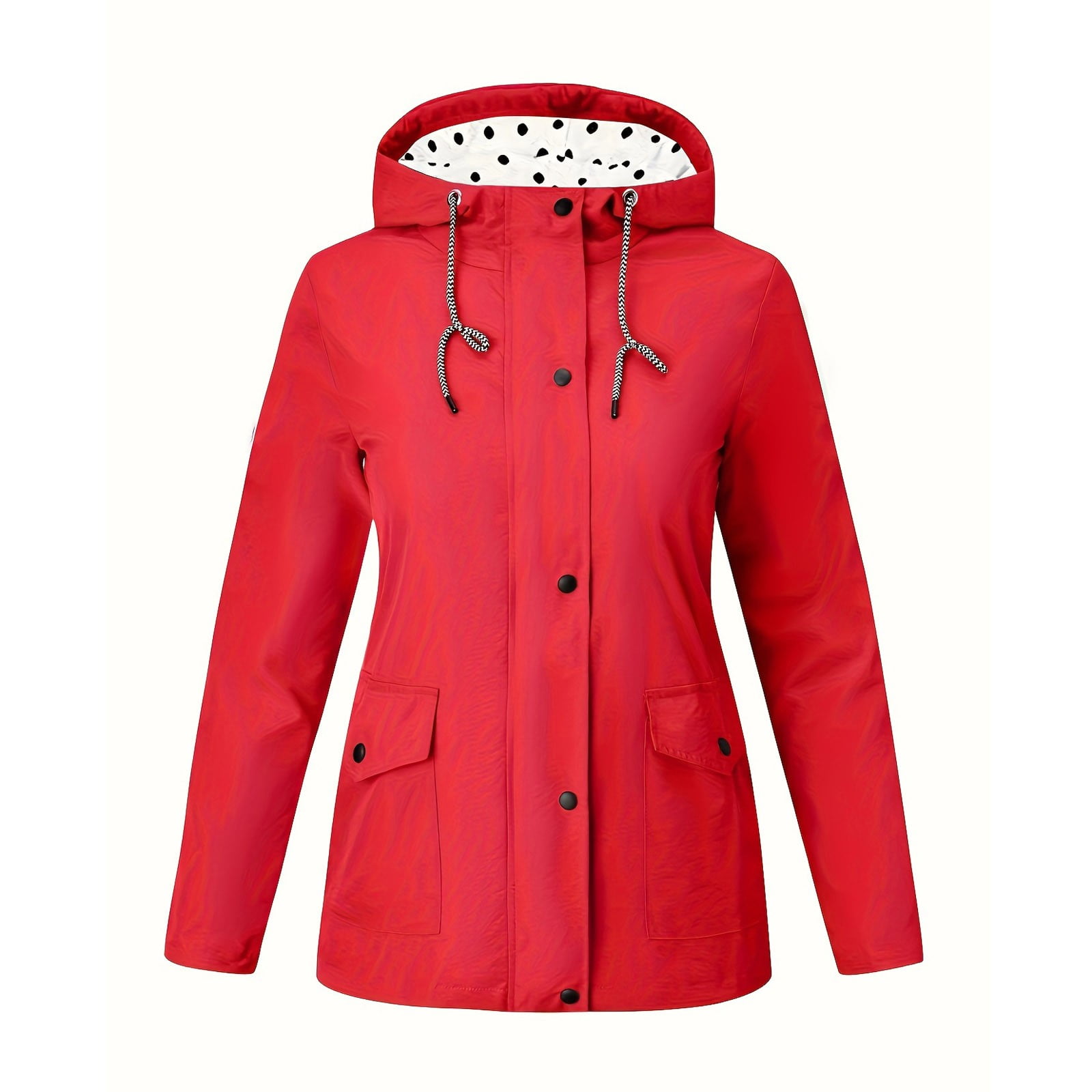 DENGDENG Womens Rain Coat Loose Fit Windbreaker Waterproof Rain Jackets ...
