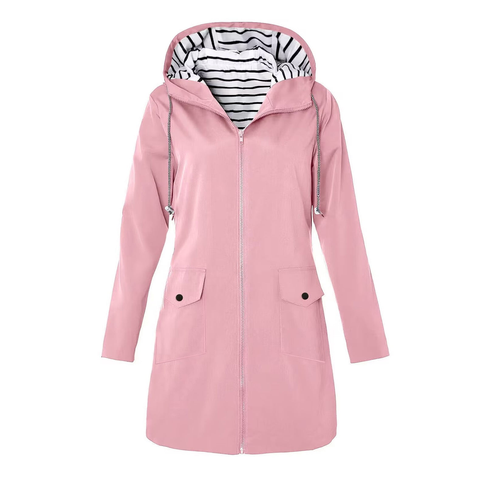 DENGDENG Womens Rain Jacket with Hood Waterproof 2025 Fall Windbreaker ...