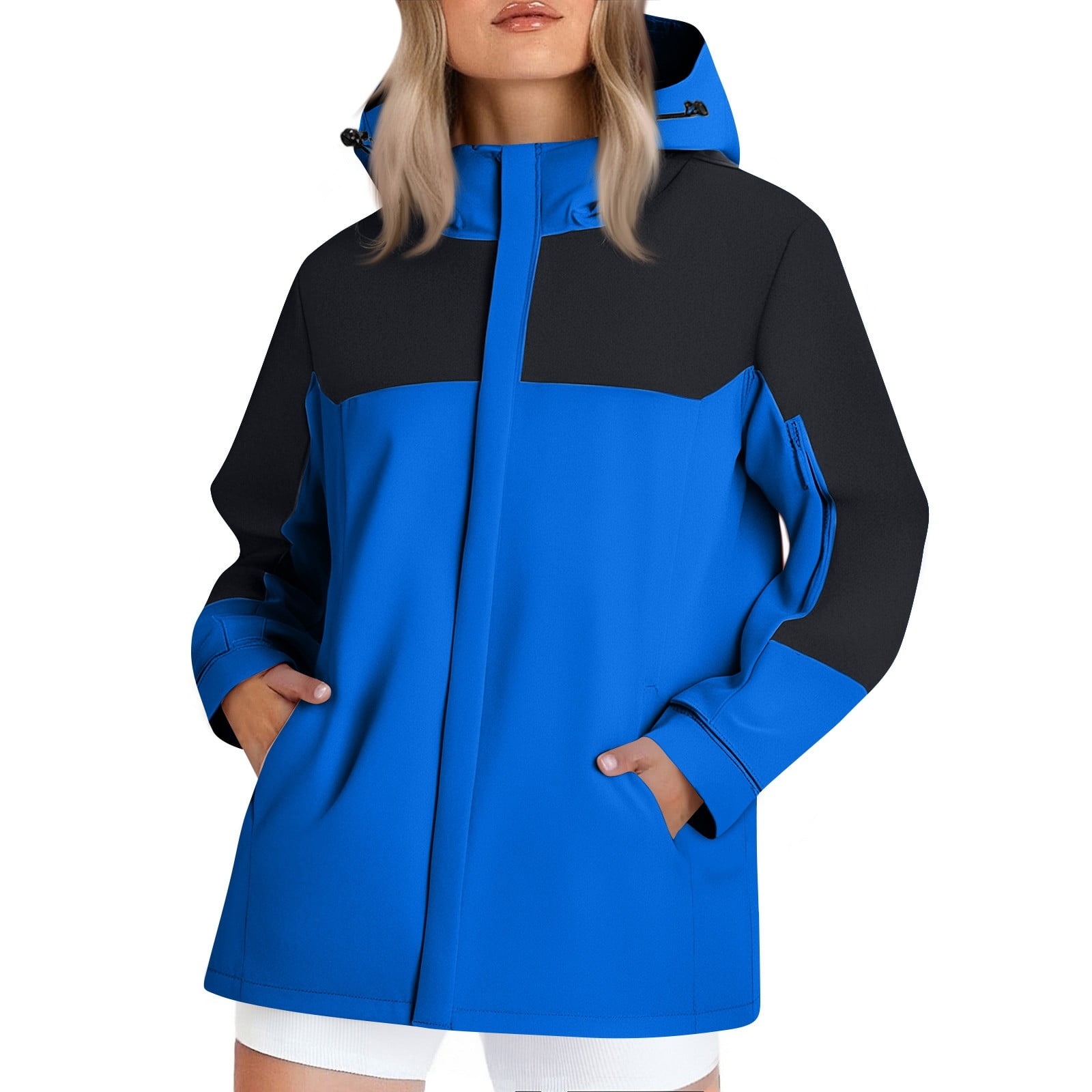 DENGDENG Womens Rain Jackets Lightweight Plus Size Waterproof Rain Coat ...