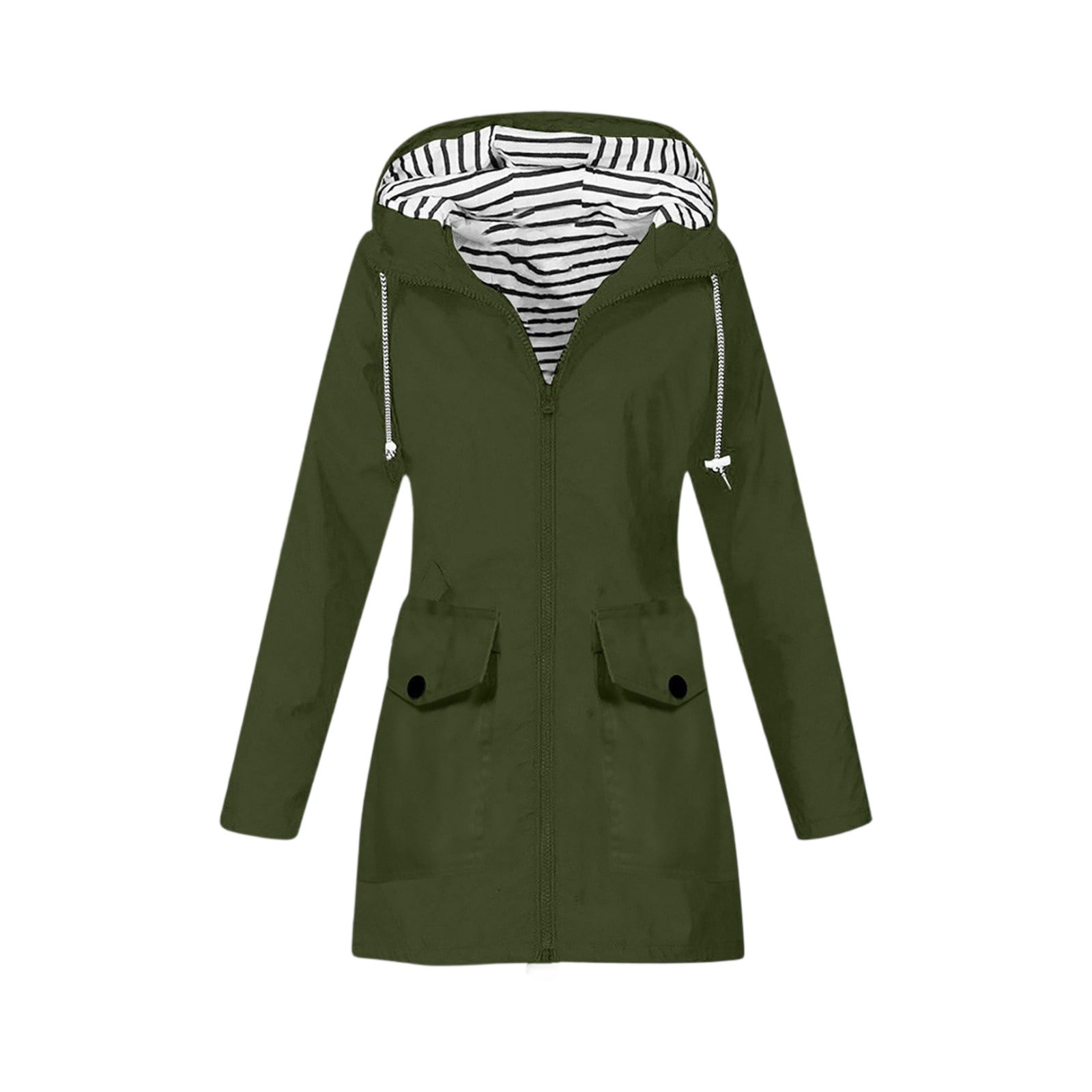 DENGDENG Womens Raincoat Plus Size Trendy Lightweight Windbreaker ...