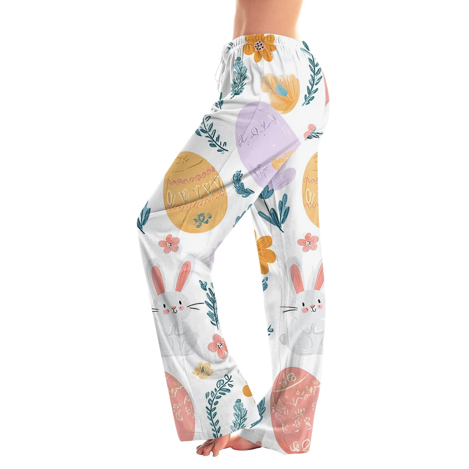 DENGDENGEaster Cute Pajama for Women Wide Leg Easter-Themed Print ...