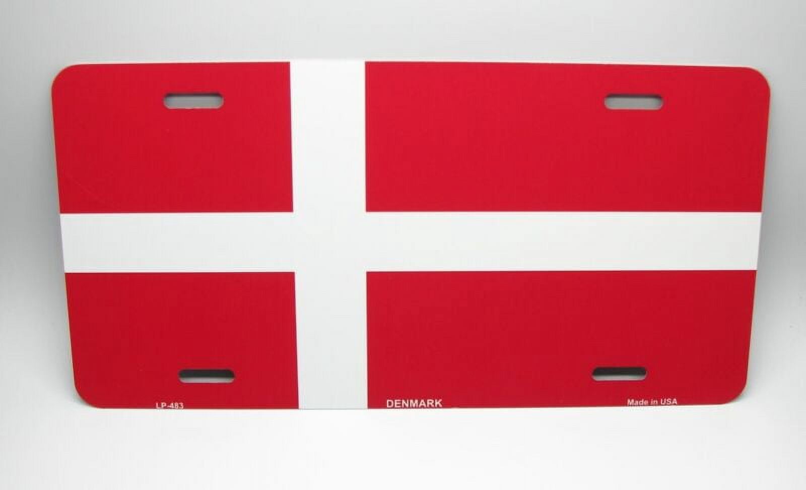 DENMARK FLAG METAL CAR LICENSE PLATE AUTOTAG, DANISH FLAG CAR LICENSE ...