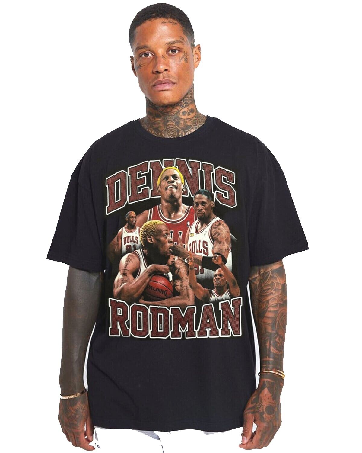 DENNIS RODMAN 91 BULLS BLACK T SHIRTS BASQUET BALL - Walmart.com