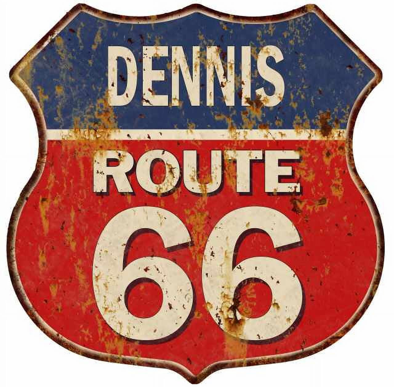 DENNIS Route 66 Sign Shield Metal Gift Man Cave Red 211110005267 ...