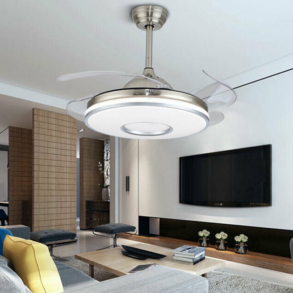 DENSET Modern Invisible Fan Chandelier Light LED Ceiling Fan - Walmart.com