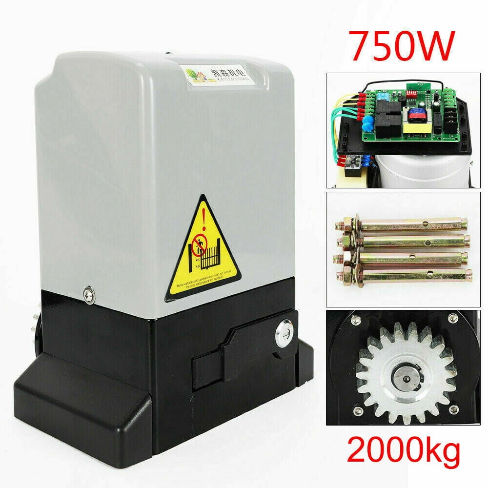 DENSET 750W Electric Auto Sliding Gate Opener, IP44 Waterproof, 2 ...