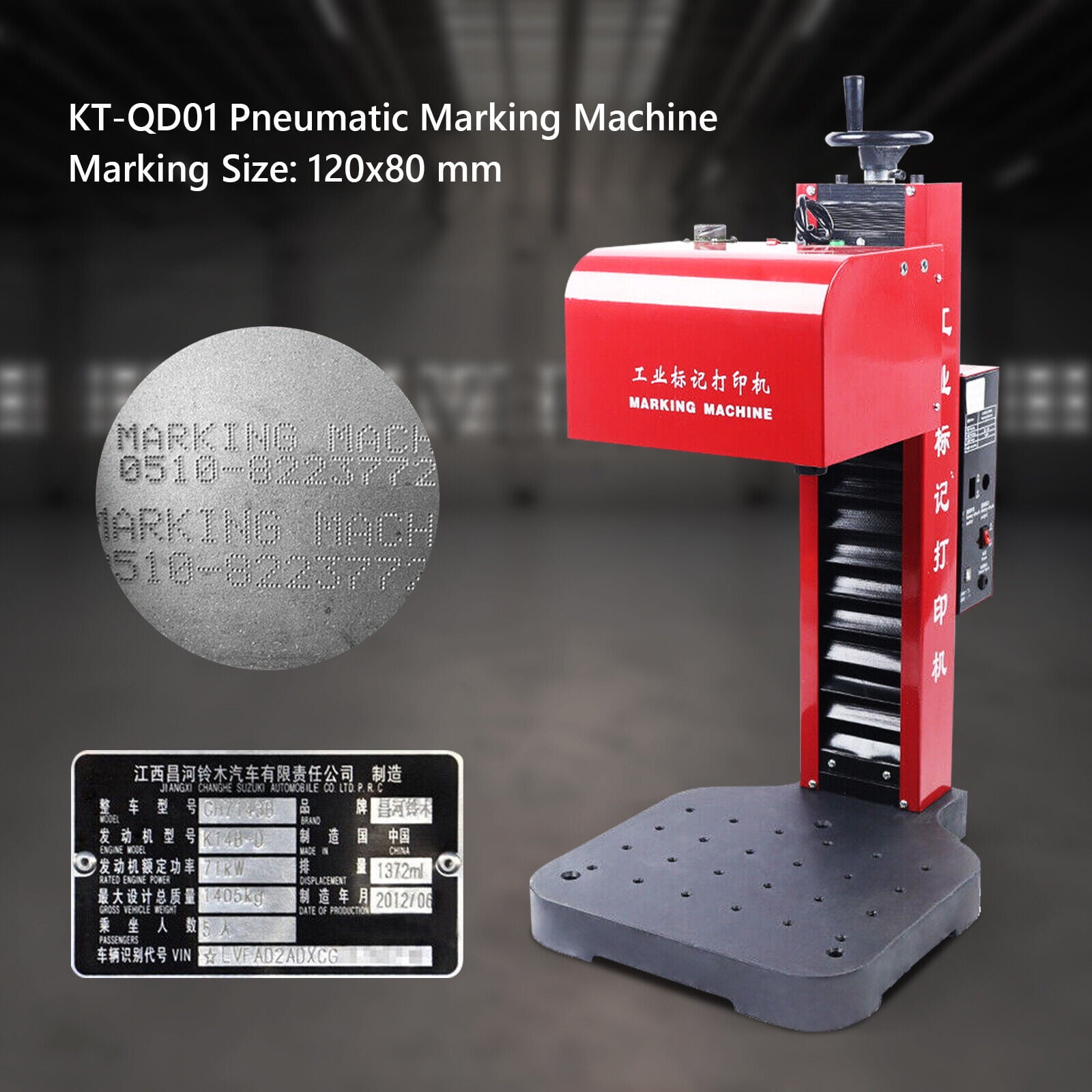 DENSET KT-QD01 Pneumatic Dot Peen Marking Machine Metal Nameplate ...