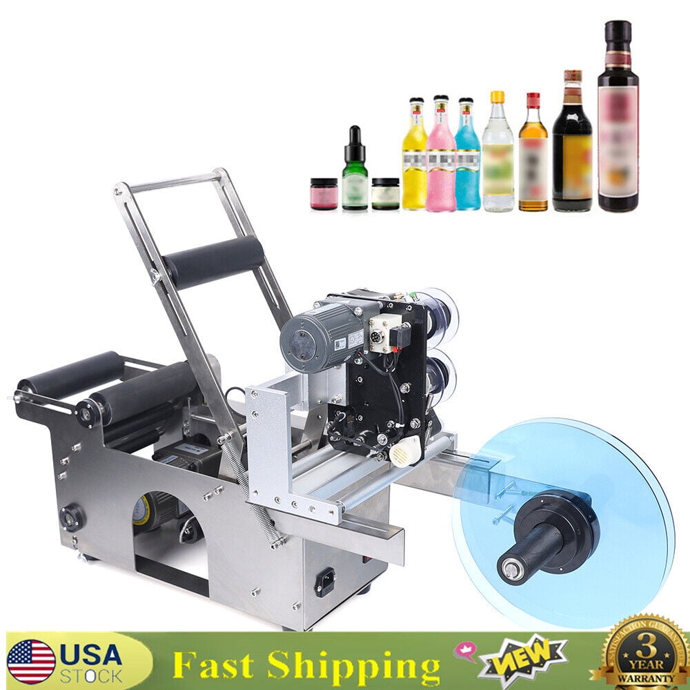 DENEST Semi Automatic Labeling & Coding Machine Round Bottle Jar Label ...