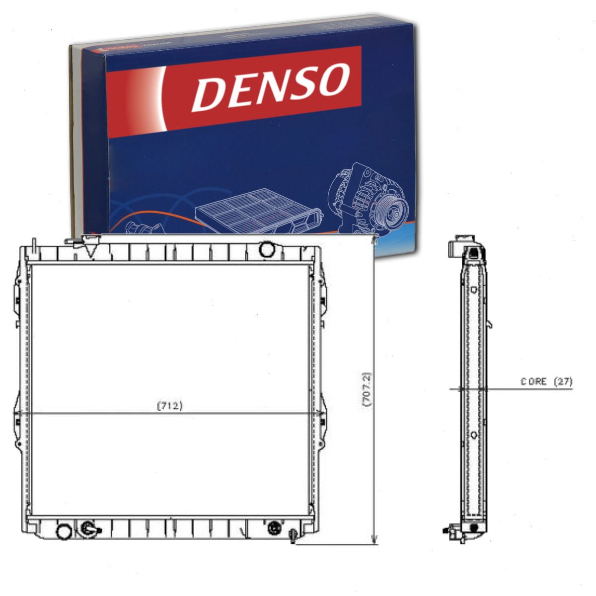DENSO Radiator compatible with Toyota Tacoma 2.7L 3.4L L4 V6 1995-2004 ...